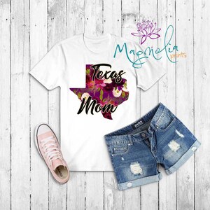 Texas Mom Flowers / Design for Sublimation 9x8 Inches for T Shirt ...