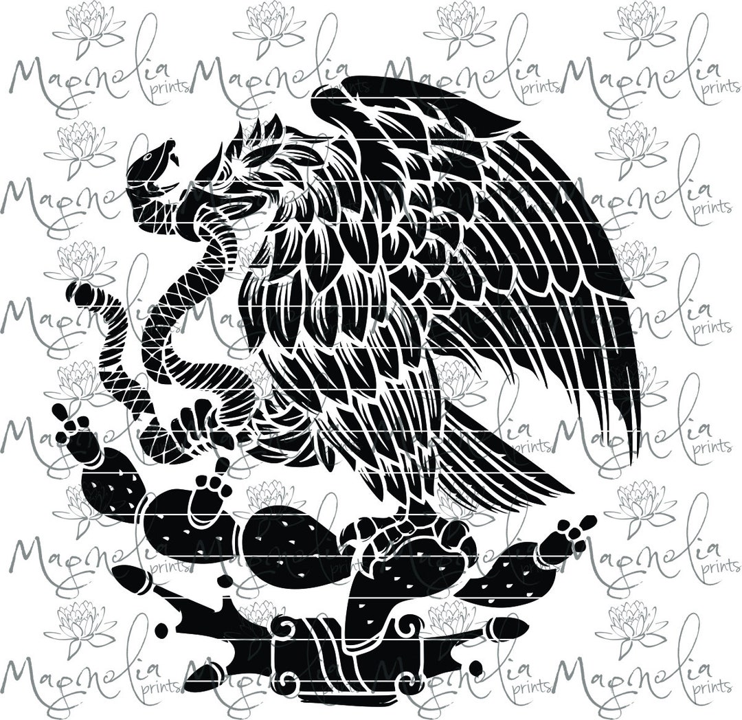 Aguila Mexicana Gold and Black / Mexican Eagle / / Digital / Design File Download PNG and JPG ...