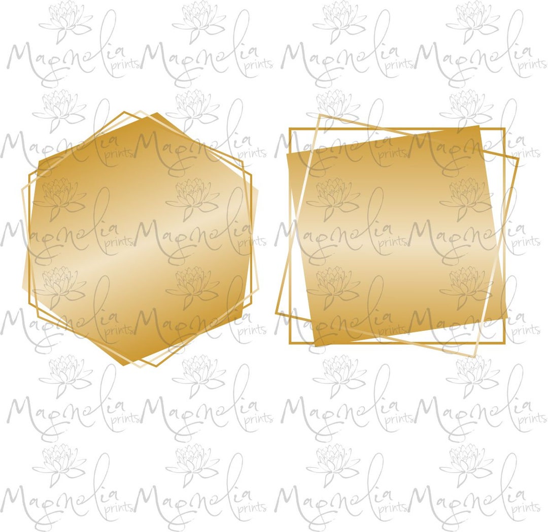Bundle 2 Designs Gold Frames / Png / Svg/ Digital Art File to Download ...