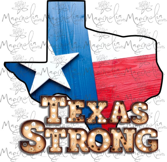 Texas Strong State Flag Colors Marquee Font Digital Design - Etsy