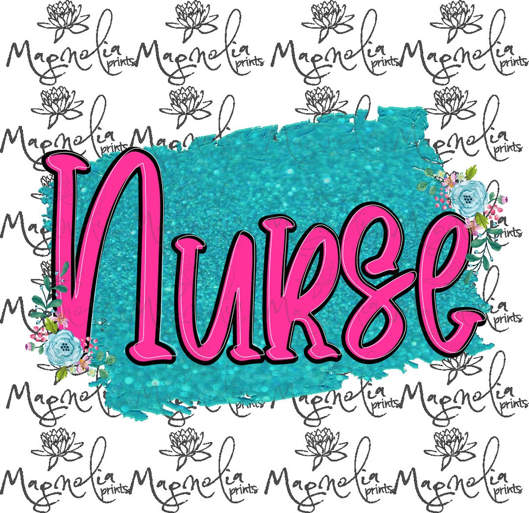 Nurse Pink Flowers / Digital Design, Art for Instant Download - Etsy