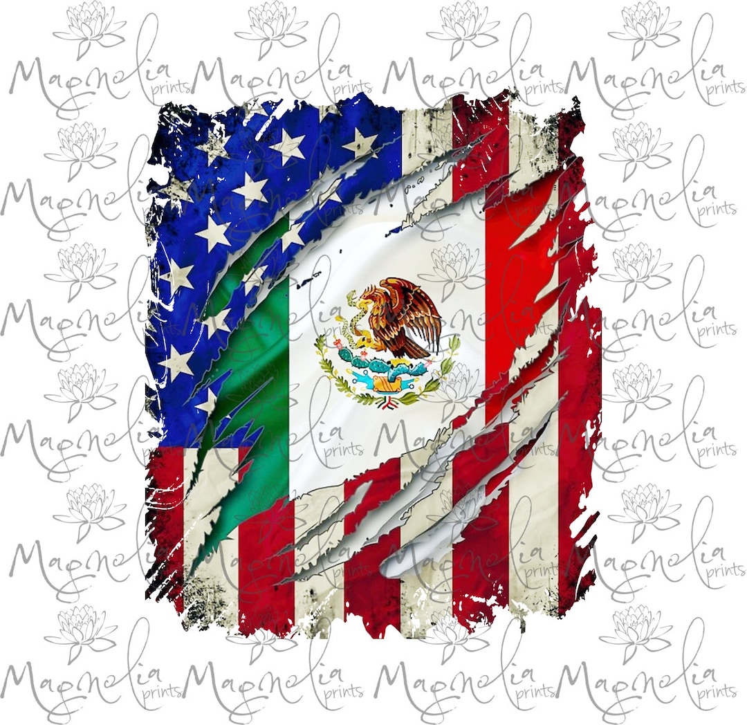 Digital File / Ripped Flag Usa Mexico / Digital / Design File Download ...