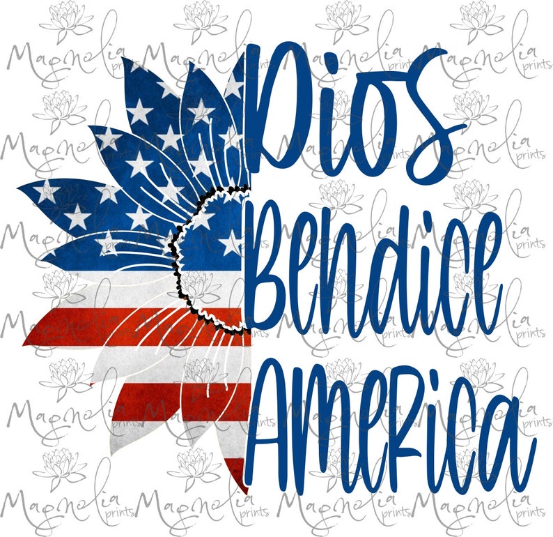 Sunflower God Bless America Spanish USA / Png Design for | Etsy