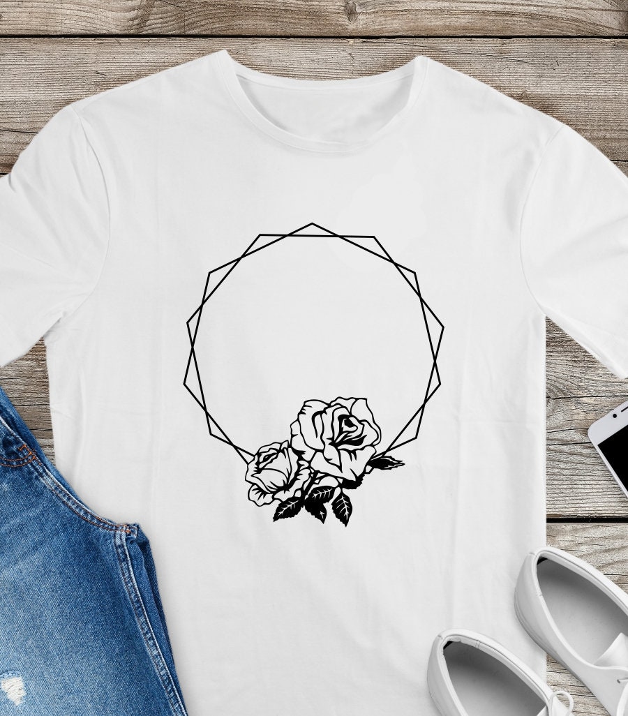 Bundle 3 Designs Hexagon With Roses / Png / Svg/ Digital Art | Etsy