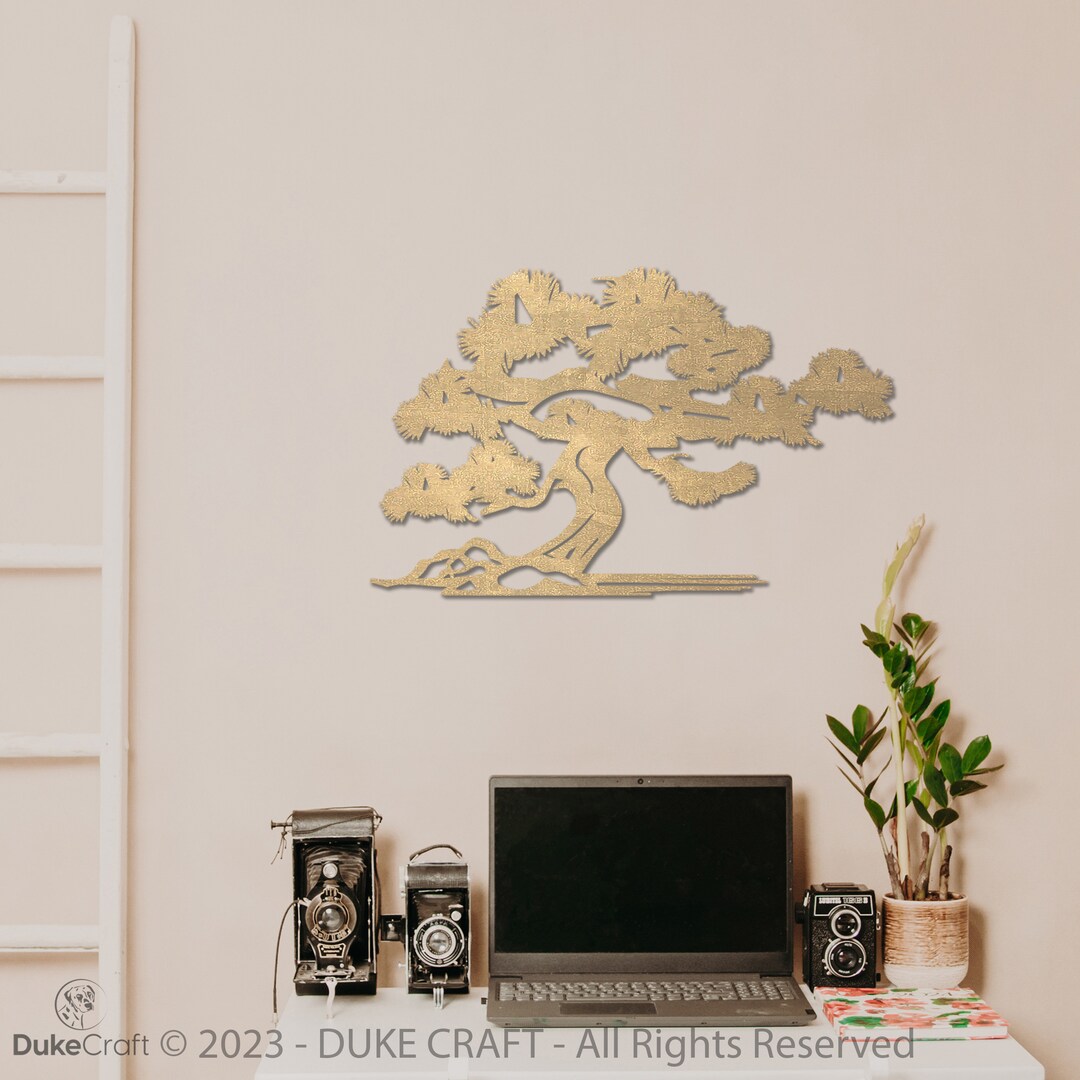 Abstract Wooden Oak Tree Wall Art Decor, Botanical Wall Hanging Wood ...