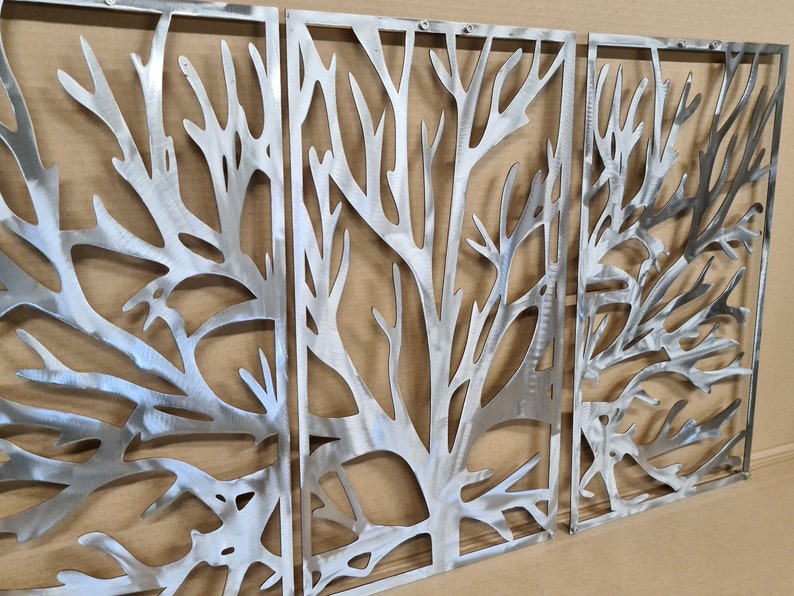 Modern 3 Panel Metal Tree of Life Branches Wall Art Hanging - Etsy UK