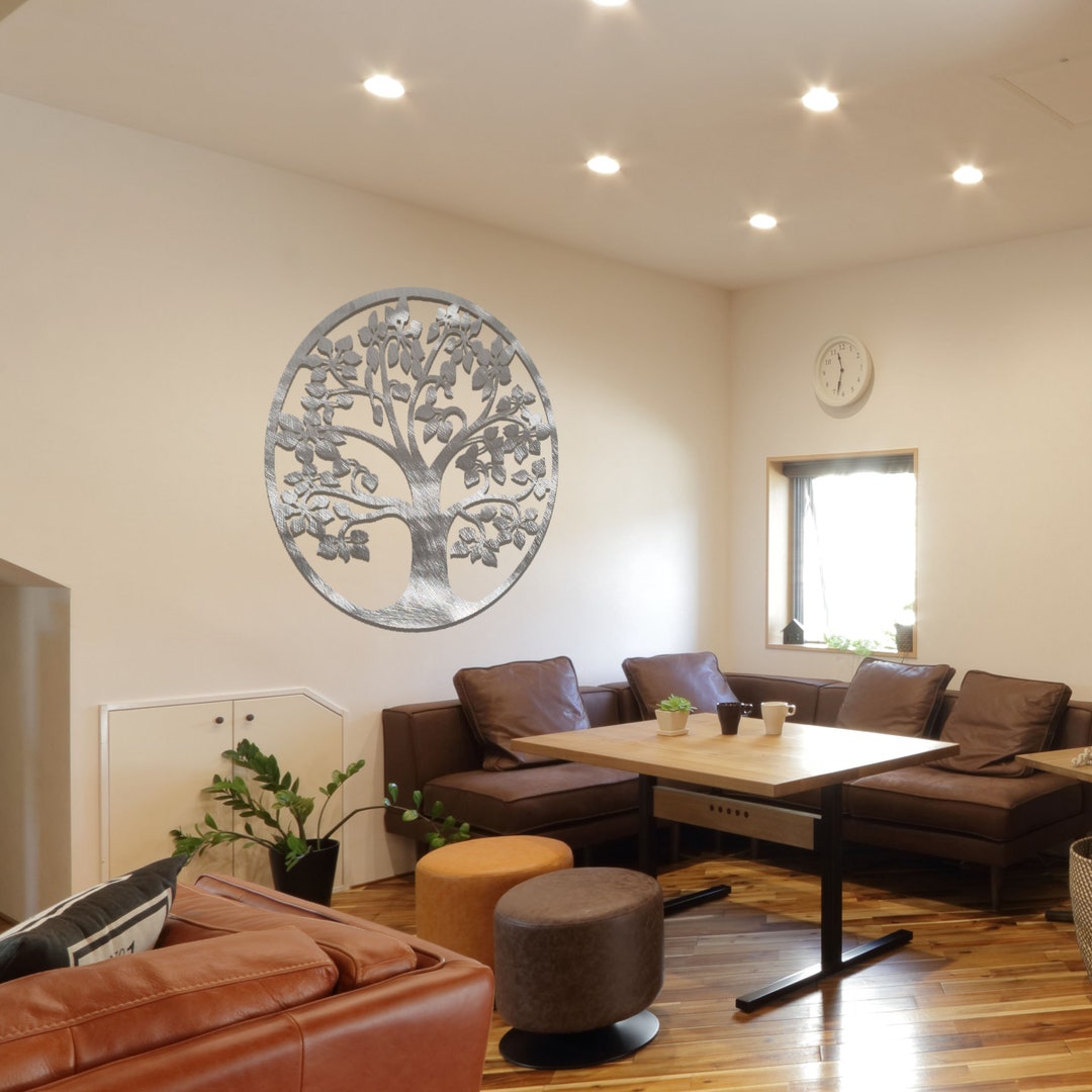 Modern Round Metal Tree of Life Wall Art, Tree of Life Decor, Home ...