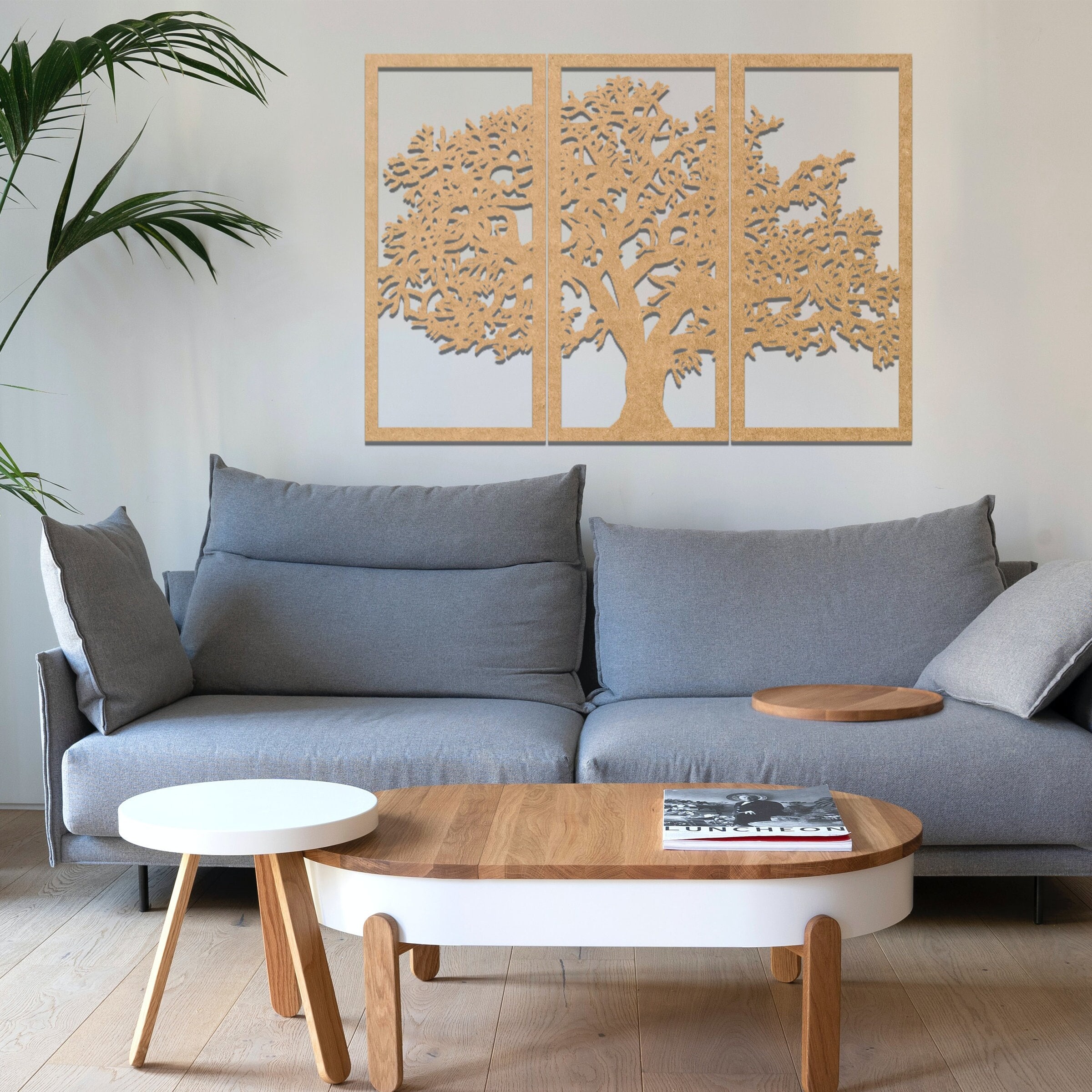 3 Panel Wood Tree of Life Wall Hanging Rustic Farmhouse - Etsy UK