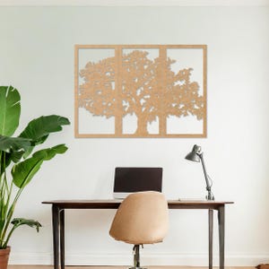 3 Panel Wood Tree of Life Wall Hanging, Rustic Farmhouse Decor, Wooden ...