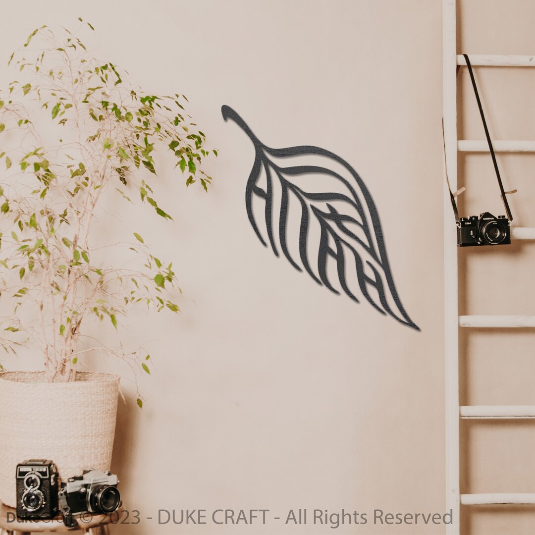 Tropical Leaf Modern Nature Wall Hanging Wall Art Decor Wooden MDF Ash ...