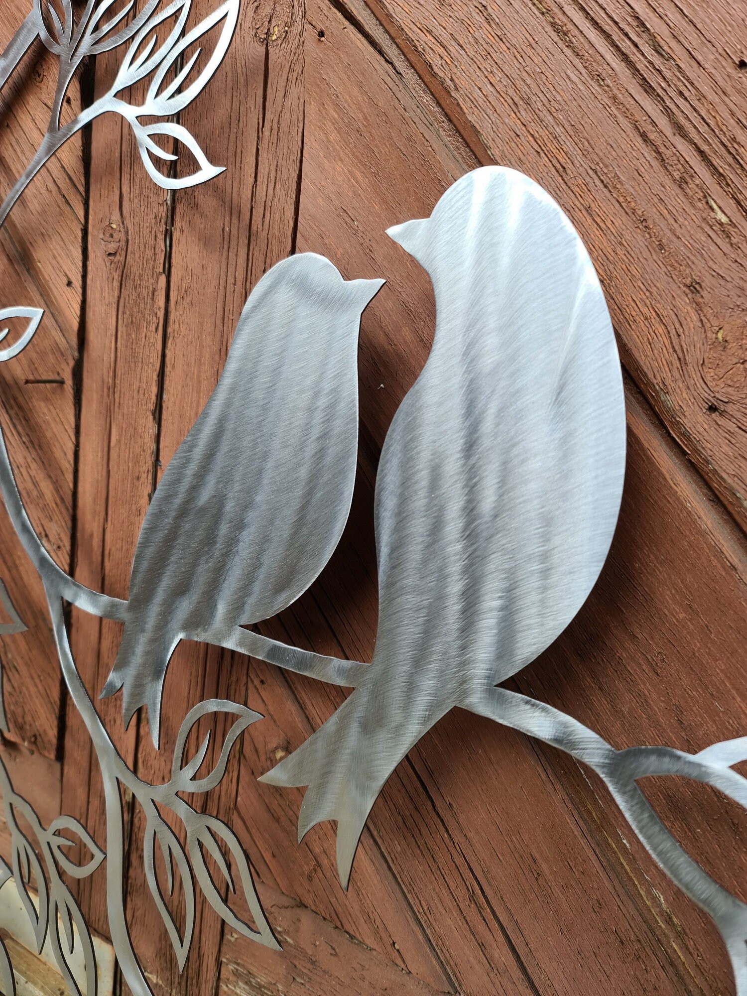 Round Metal Birds on Branch Metal Wall Art Hanging Modern - Etsy UK