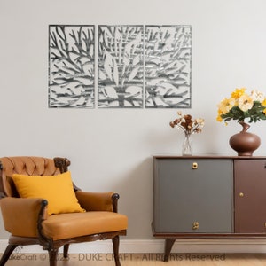 Modern 3 Panel Metal Tree of Life Branches Wall Art Hanging Home Wall ...