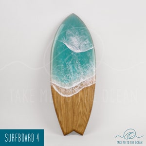Surfboard Wall Art, Epoxy Wooden Mini Surfboard, Ocean Art Beach House ...