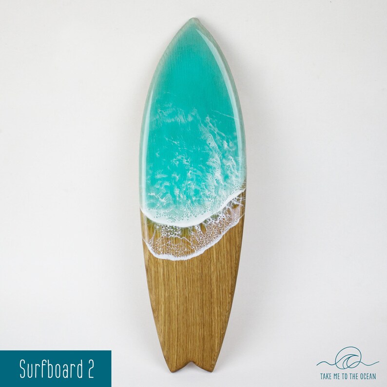 Surfboard Wall Art Epoxy Wooden Mini Surfboard Ocean Art - Etsy