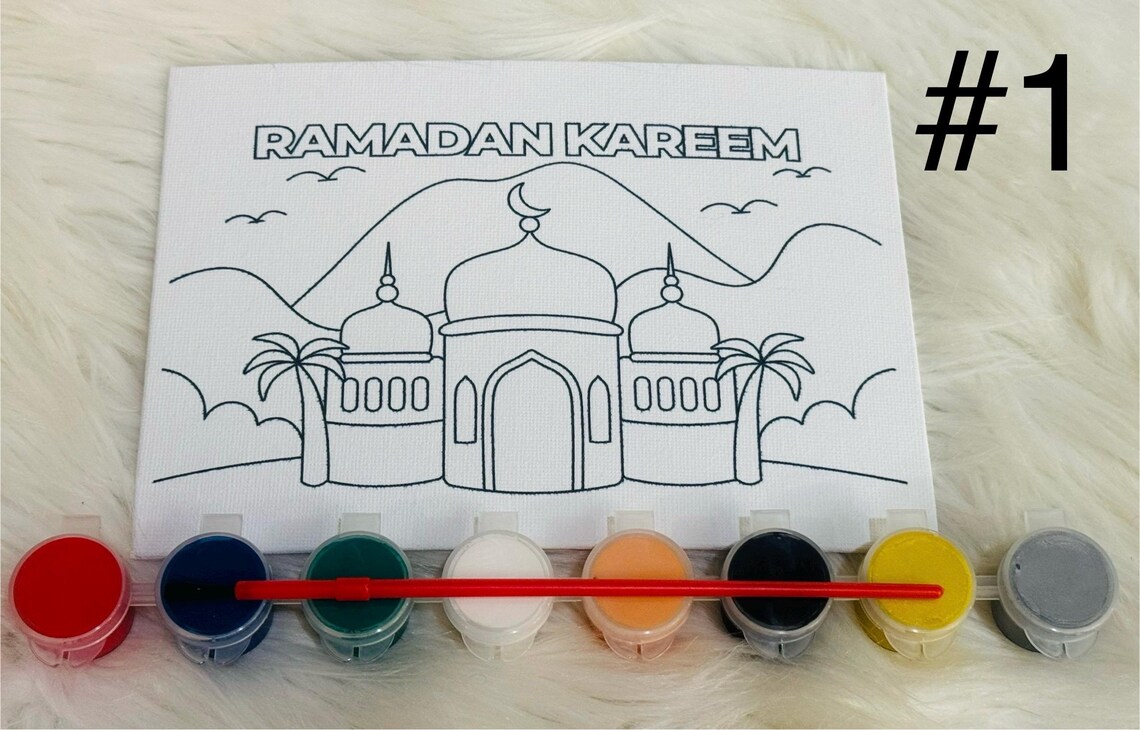 Ramadan Canvas Panel Coloring Paint Kit - Etsy