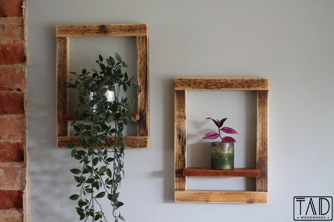 Rustic Framed Shelves - Chunky Wall Shelving - Etsy UK