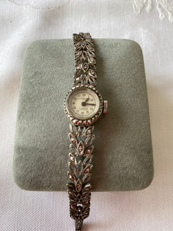 Marcasite Sterling Silver Avia 17 Jewels Watch - Etsy UK