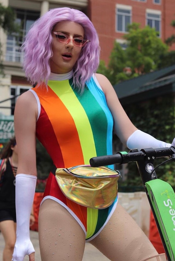 Rainbow Pride Leotard Gay Lgbtq Drag Queen Costume Outfit Etsy