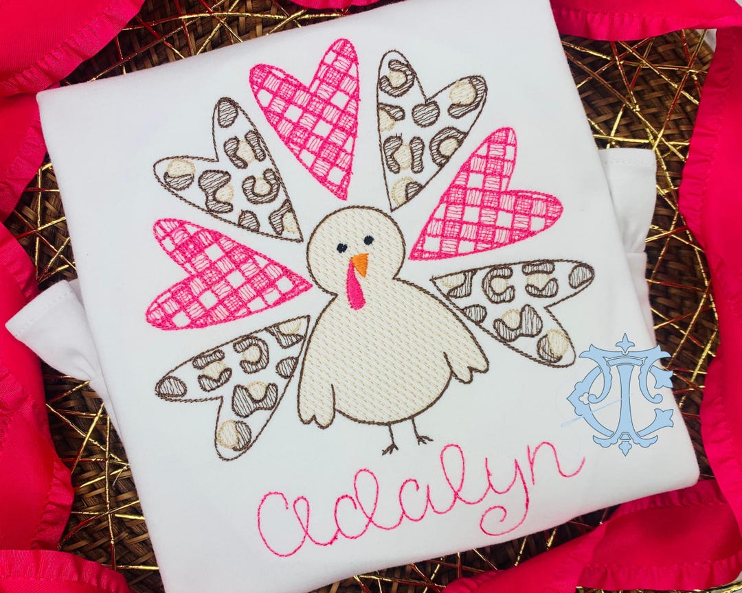 Girls Turkey Shirt, Girls Thanksgiving Embroidered Shirt, Girl ...