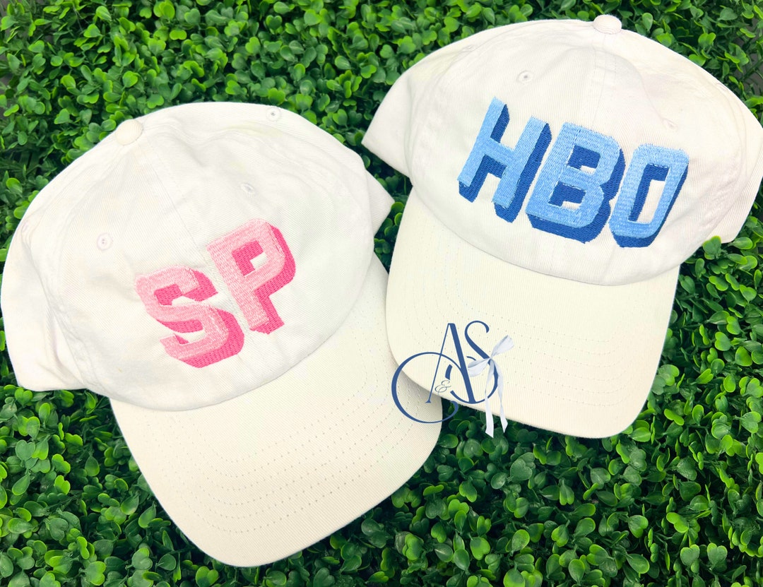 Embroidered Monogram Hat, Embroidered Shadow Monogram Baseball ...