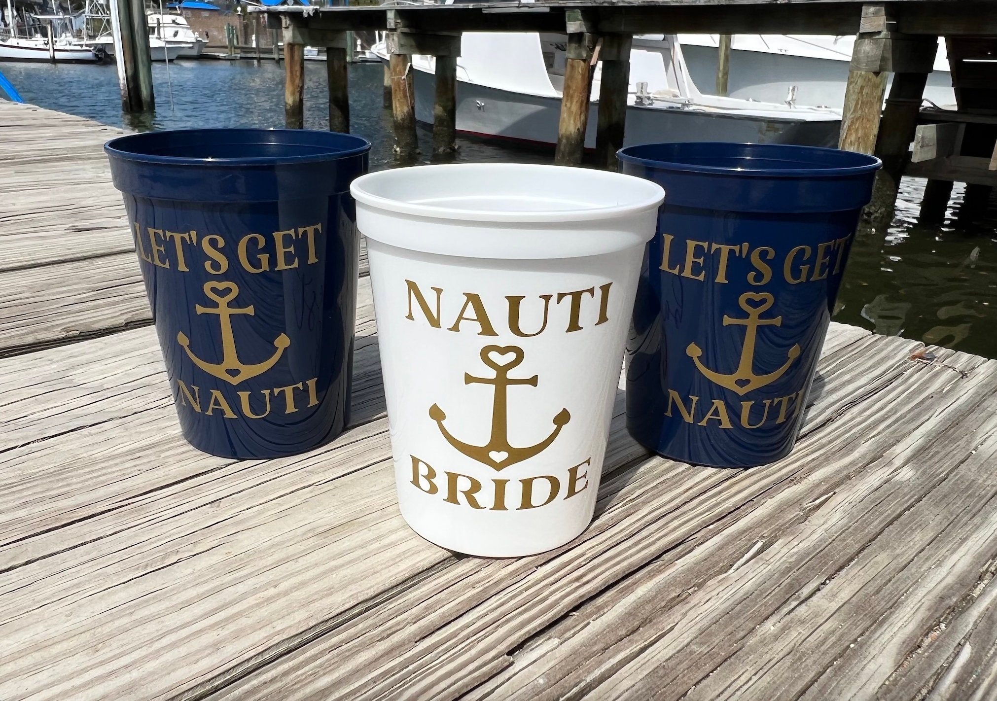 Nautical Bachelorette Cups Boat Party Favors Let's Get - Etsy