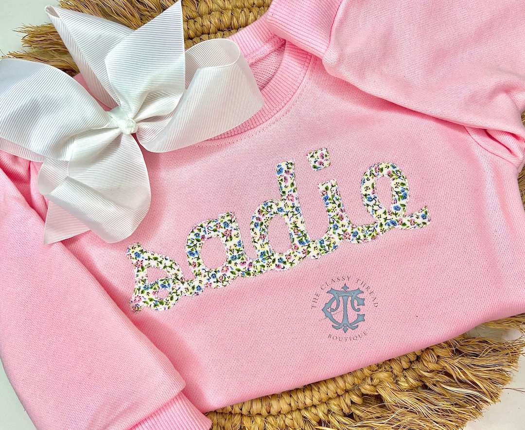 Girls Monogram Sweatshirt, Monogram Applique Sweatshirt, Toddler Girls ...
