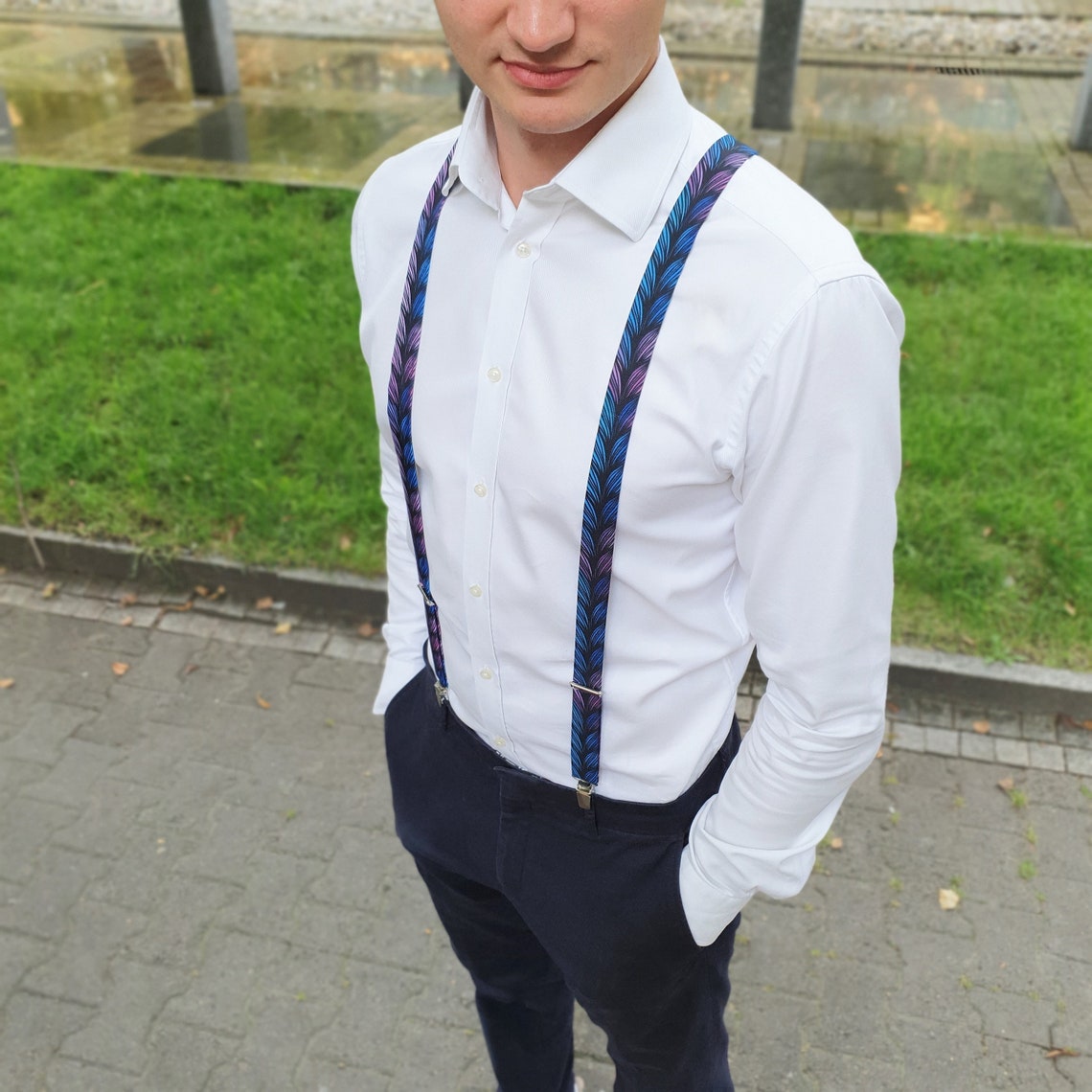 Colorful Leaves' Suspenders. Hand-made in Poland, From the Best Italian ...