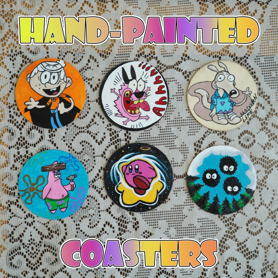 Coasters, Handmade, Drinkware, Cartoon, Drinkware, Video Game, Ghibli ...