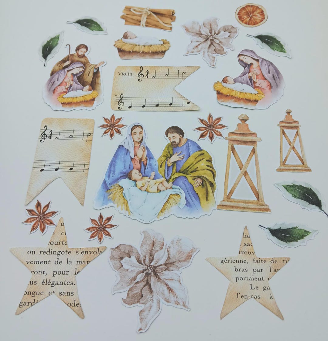 Christmas Paper Cutouts/ Pack of Cutouts for Scrapbooking, Greeting ...
