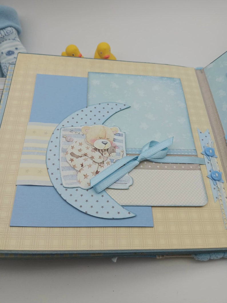 Personalized Scrapbook Baby Boy Mini Album,first Year,new Grandson Gift ...