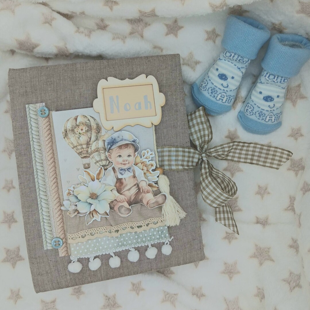 Personalized Scrapbook Little Boy Album/first Year/ New Grandson Gift ...