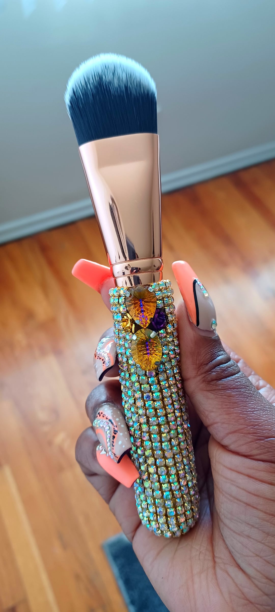 Rose Gold Foundation Concealer Diamond Bling Makeup Brush - Etsy
