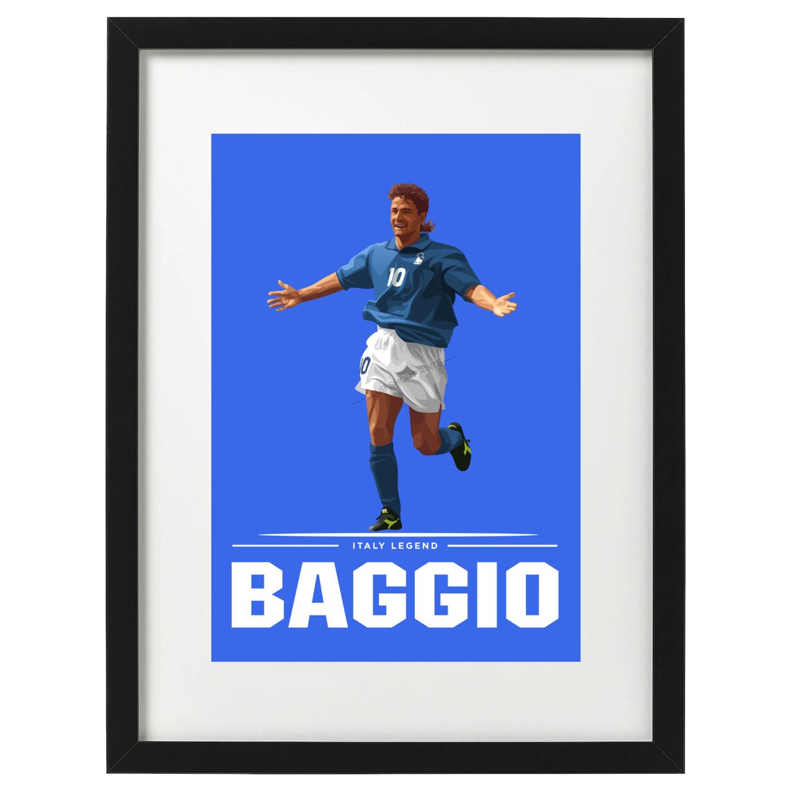 Roberto Baggio Italy Art Print | Etsy