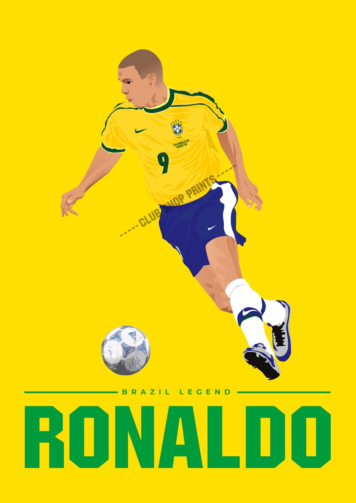 Ronaldo Brazil Art Print - Etsy