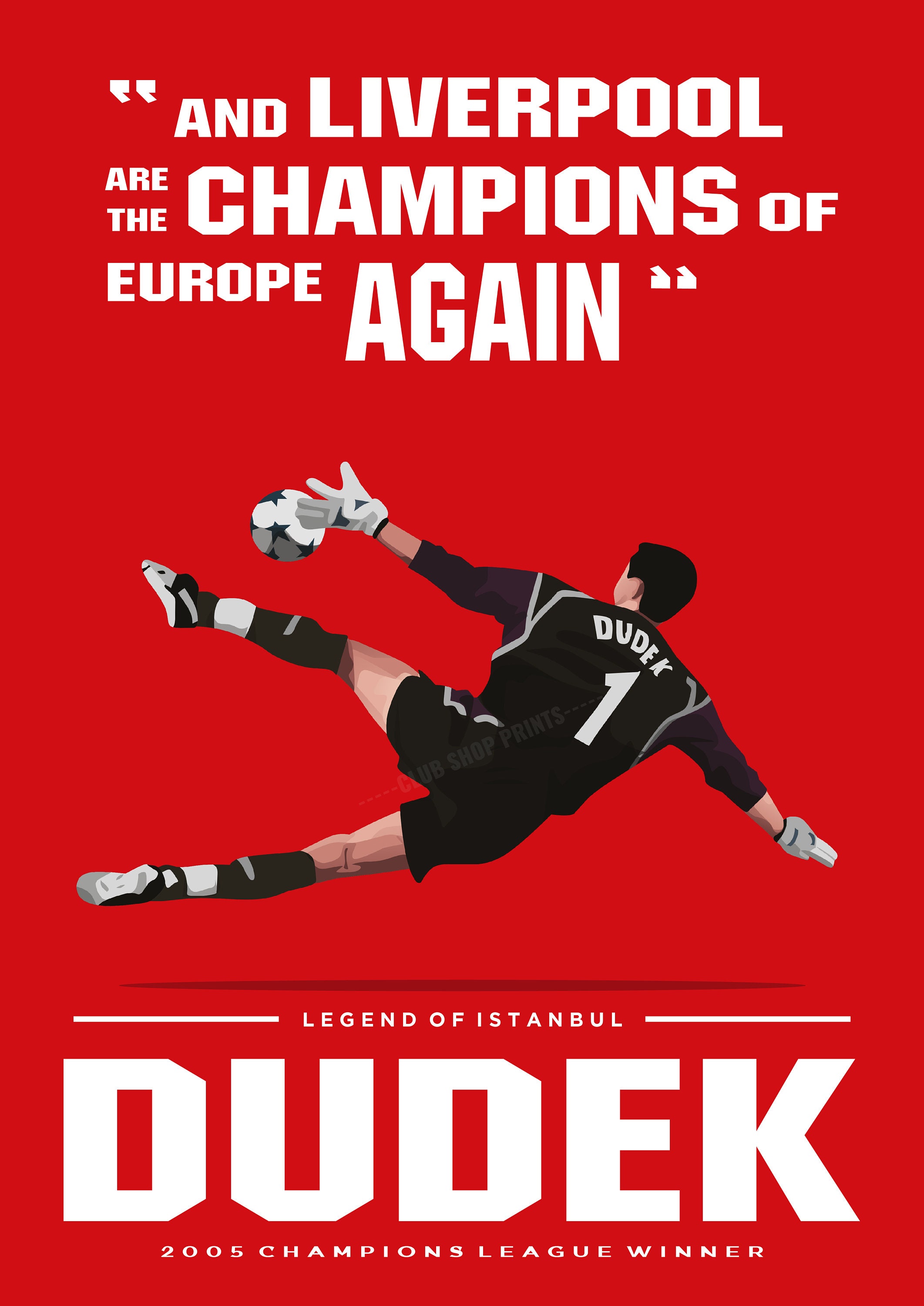 Jerzy Dudek Liverpool Champions League Finale Kunstdruck | Etsy