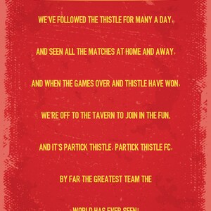 Partick Thistle Fans Song Art Print - Etsy