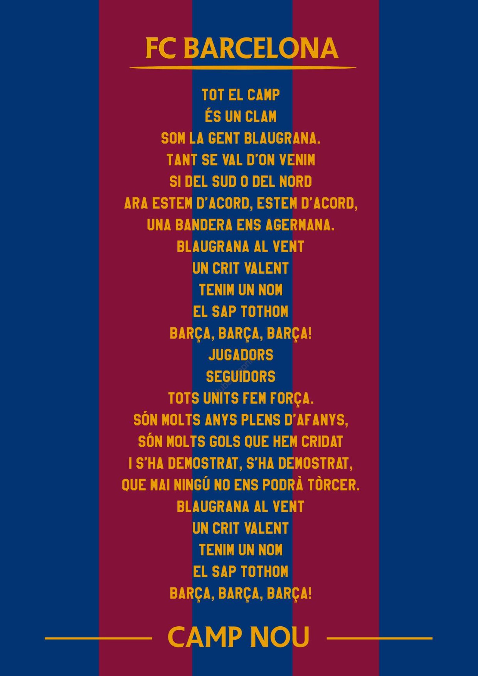 FC Barcelona Anthem Art Print - Etsy UK