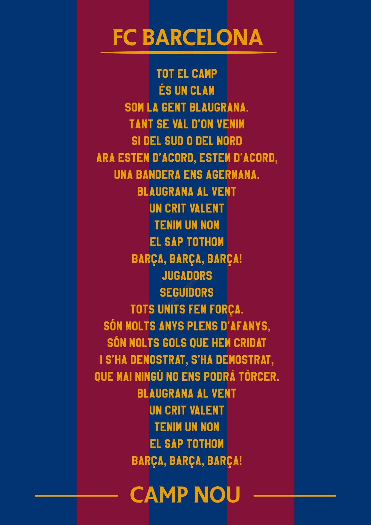FC Barcelona Anthem Art Print - Etsy Israel