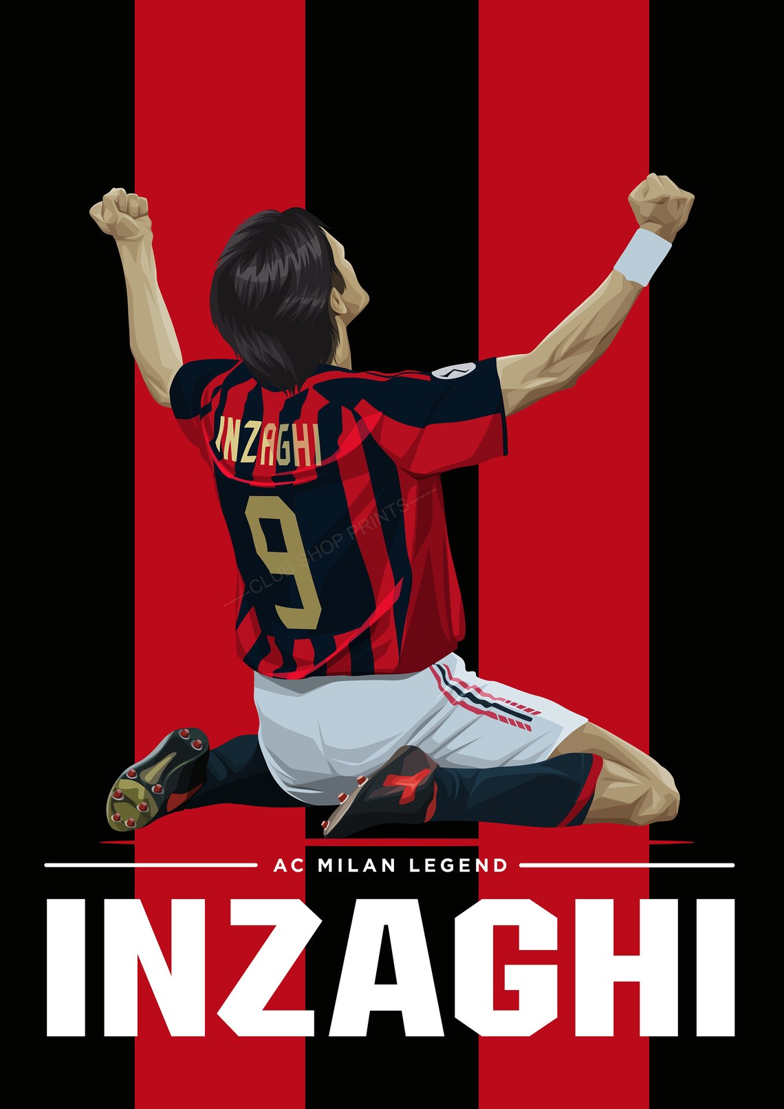 Filippo Inzaghi AC Milan Art Print - Etsy