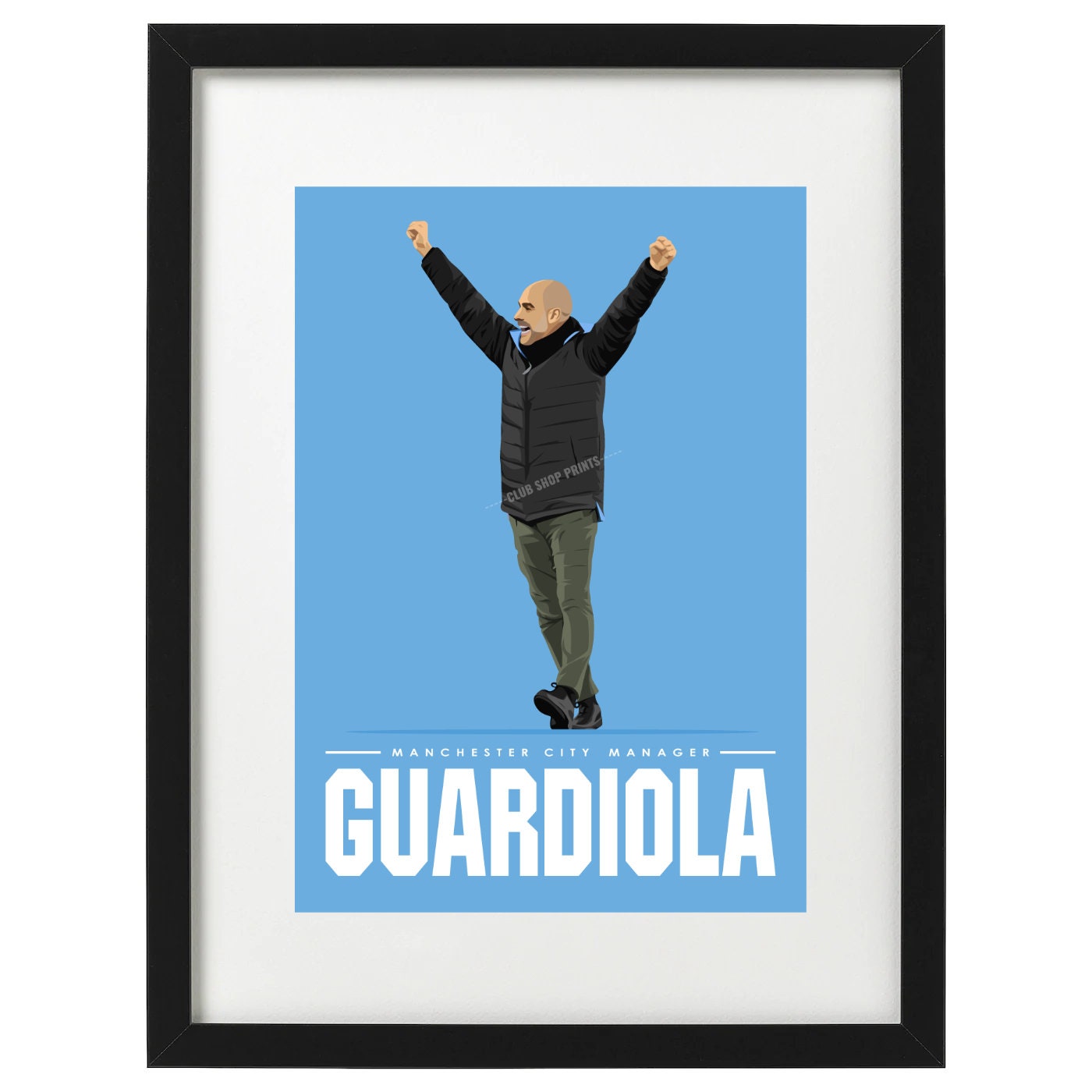 Pep Guardiola Manchester City Art Print | Etsy UK