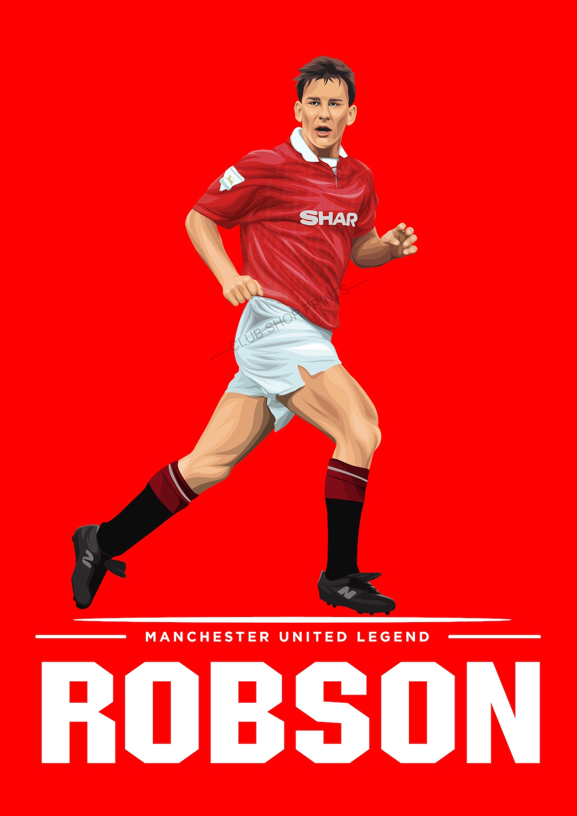 Bryan Robson Manchester United Art Print - Etsy