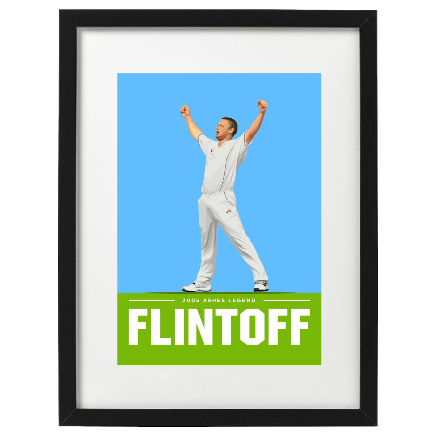 Freddie Flintoff Ashes 2005 England Cricket Art Print - Etsy UK