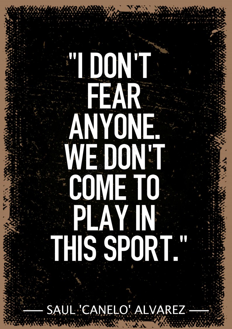 Saul Canelo Alvarez Boxing Quote Art Print - Etsy