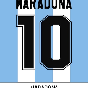 Maradona 10 Shirt Art Print - Etsy UK
