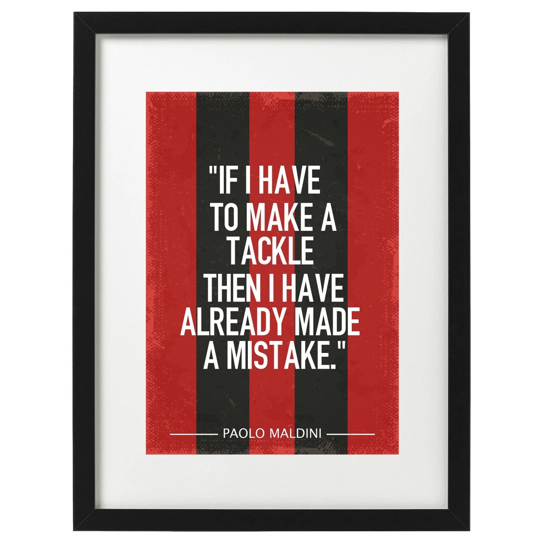 Paolo Maldini Quote AC Milan Art Print - Etsy UK
