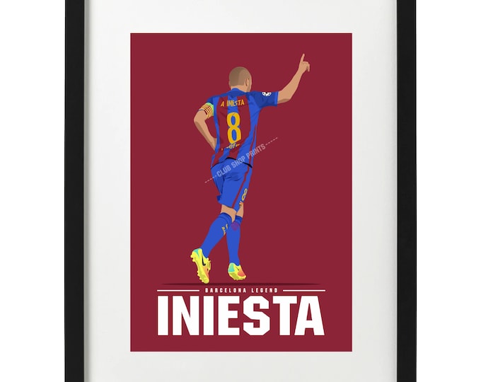 Andrés Iniesta Barcelona Art Print - Etsy UK