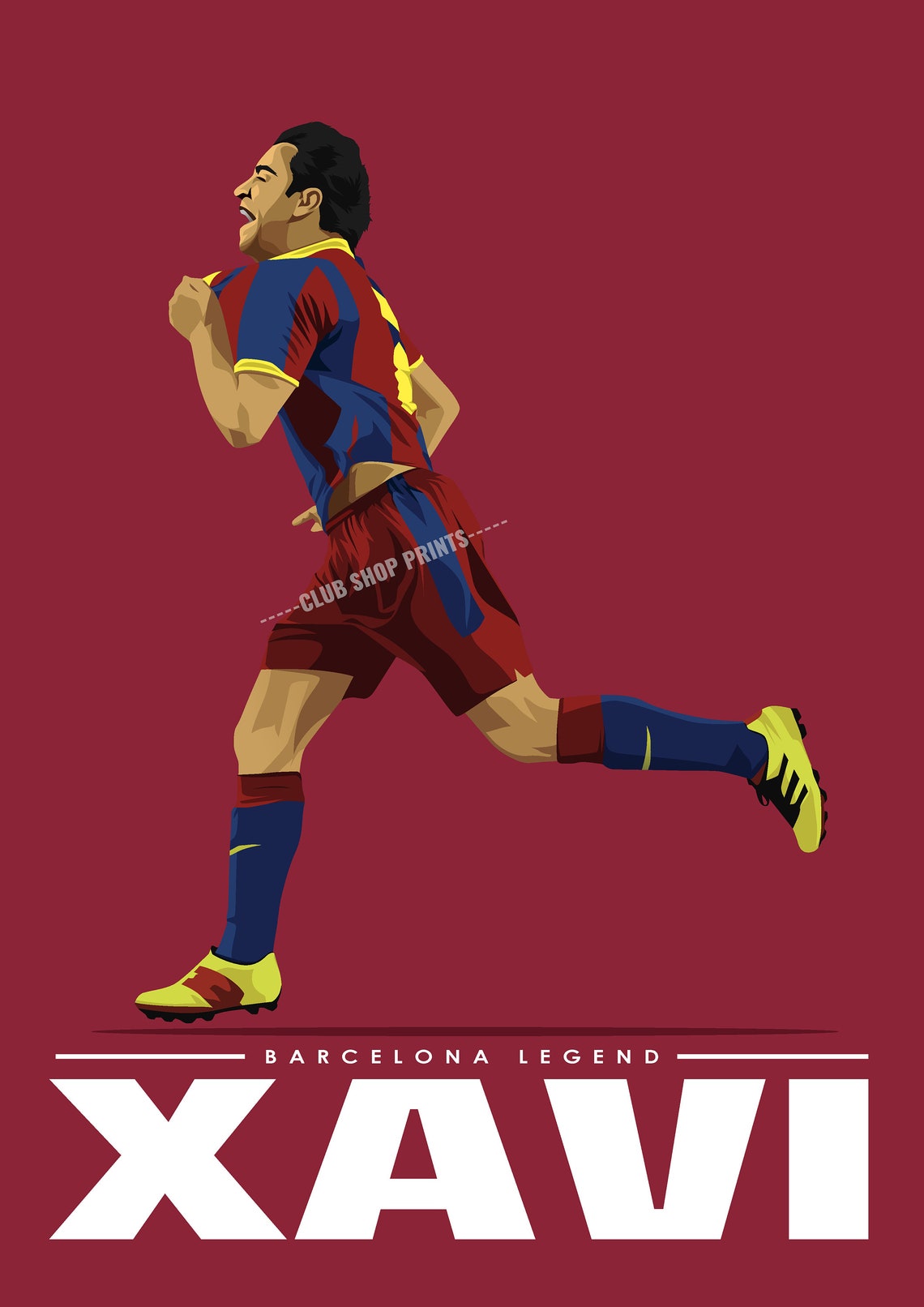 Xavi Barcelona Art Print | Etsy