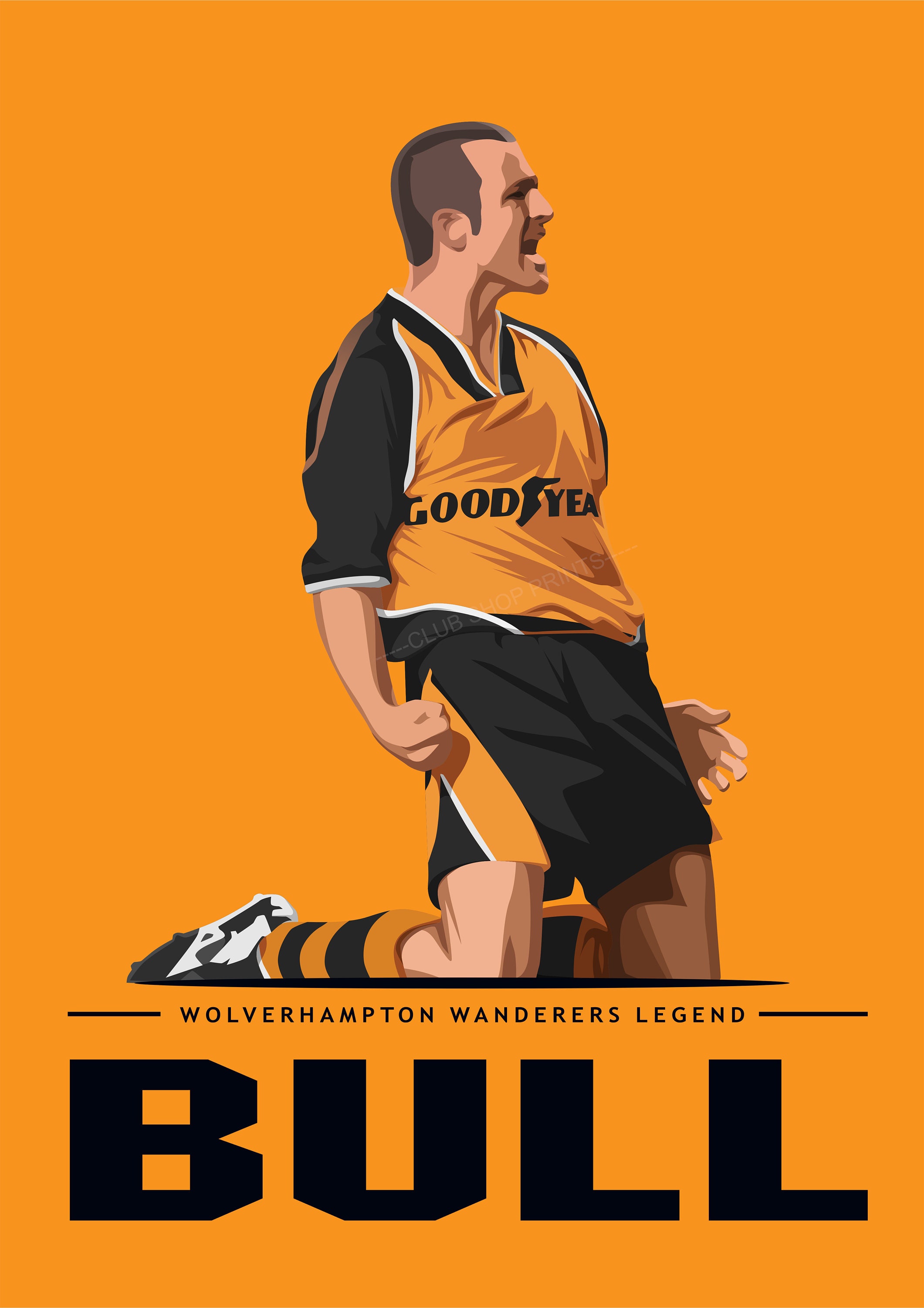 Steve Bull Wolverhampton Wanderers art print | Etsy