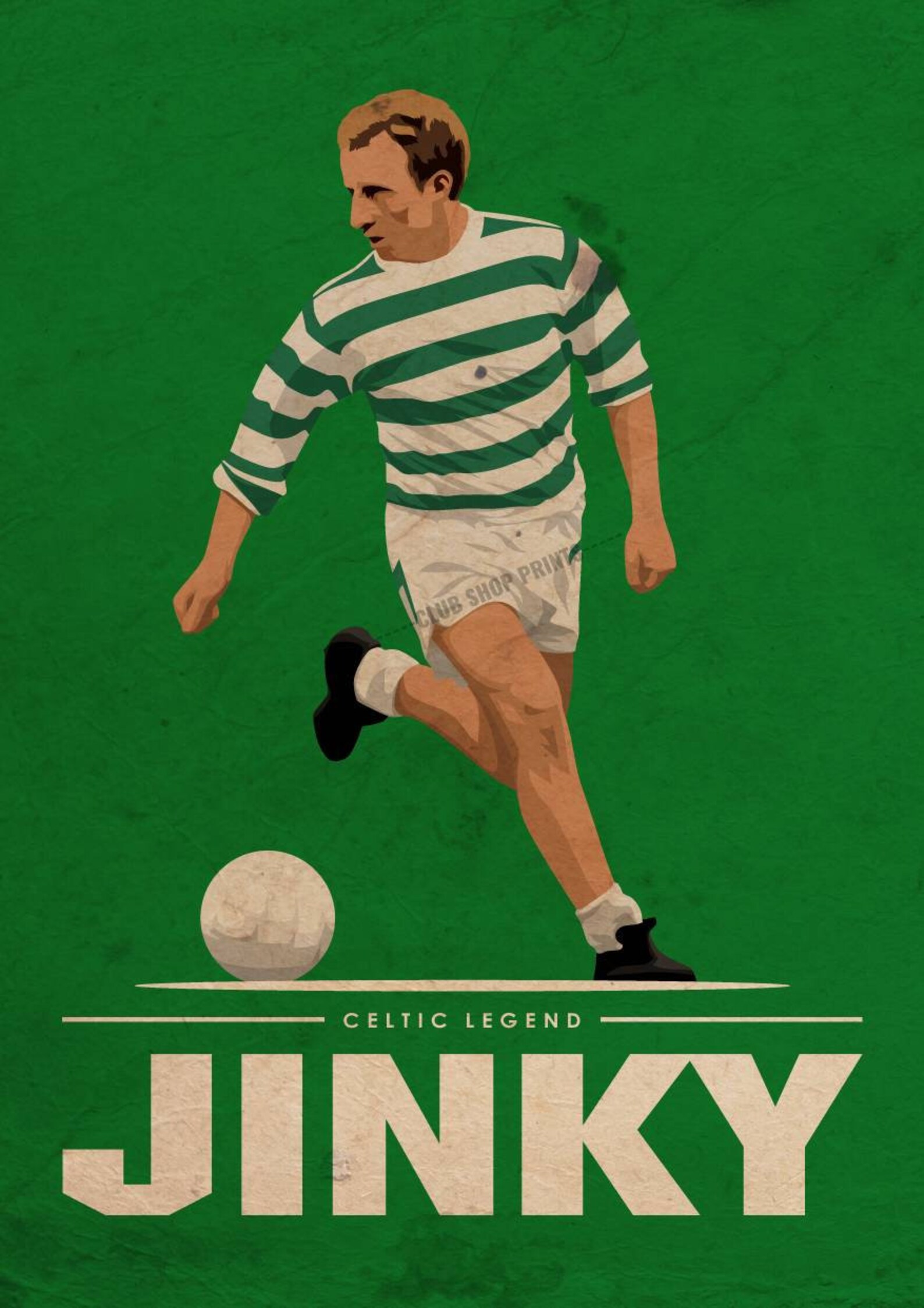 Jimmy "jinky" Johnstone Celtic Art Print - Etsy