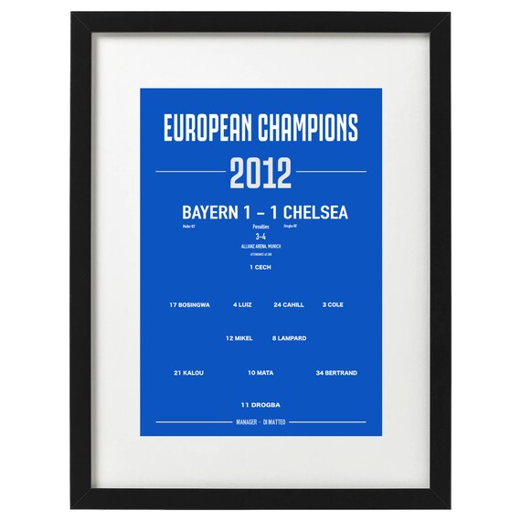 Chelsea 2012 Champions League Final Art Print | Etsy
